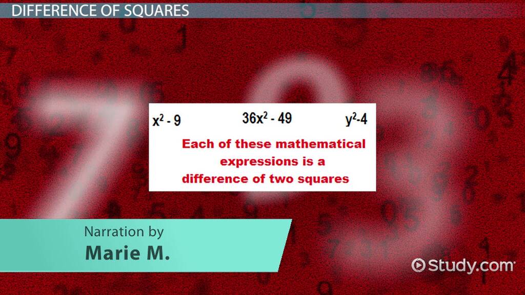 Factoring Difference of Squares | Overview, Steps & Examples - Lesson ...