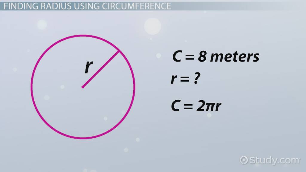 Finding The Radius Formula Concept Video Lesson Transcript Finding The Radius Formula Concept Video Lesson Transcript