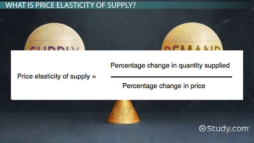 Price Elasticity of Supply | Formula & Examples - Video | Study.com